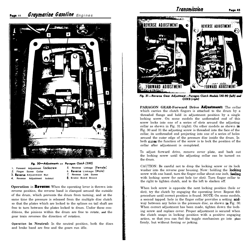 Gray Marine Manual 4 And 6 Cyclinder Engines (1938 1958 Models)