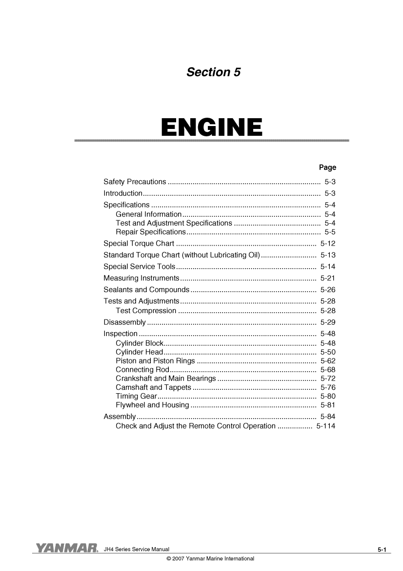 '4jh4 te: Yanmar Inboard Engine 75hp/55kw Service Manual'